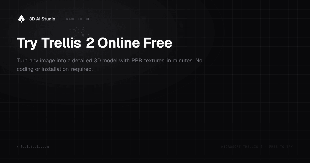 Try Trellis 2 Online Free - Image to 3D AI Generator | 3D AI Studio